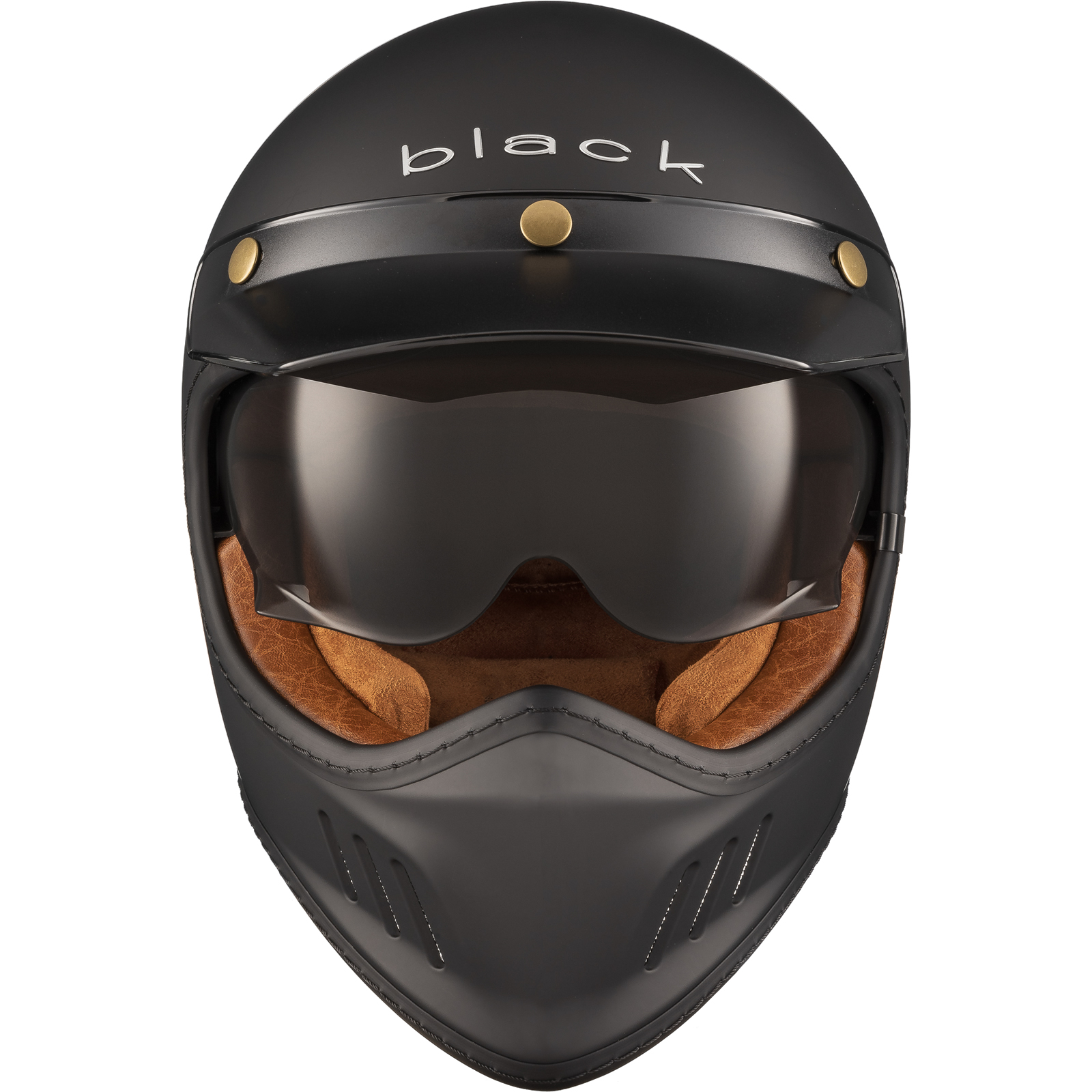 BLACK ROYALE SOLID RETRO MOTORCYCLE HELMET